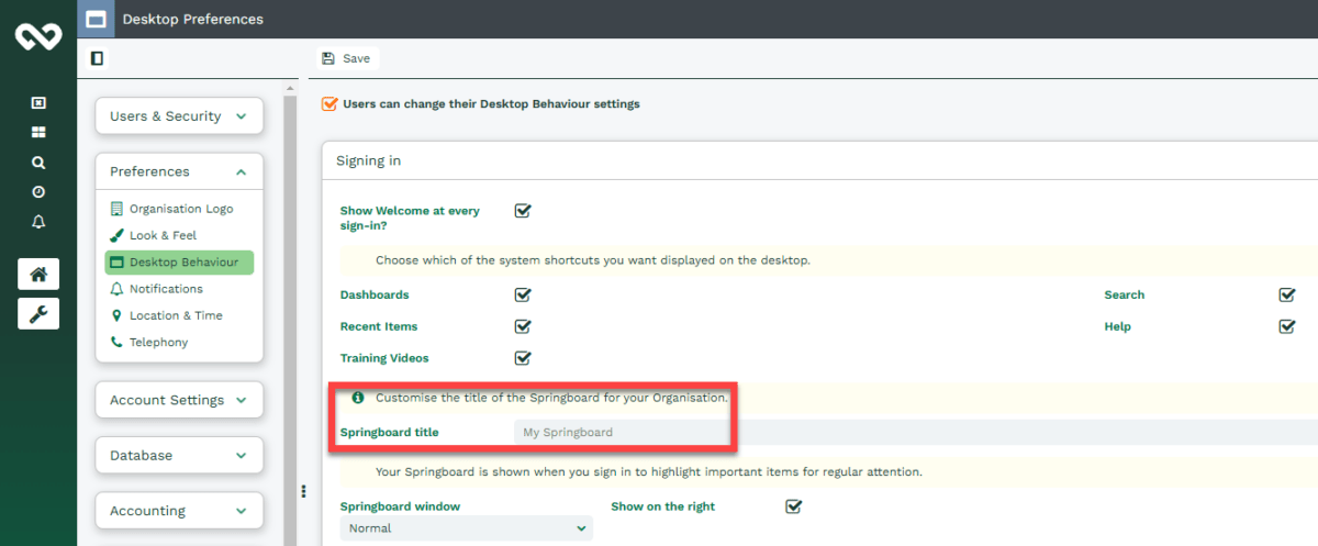 Springboard | Workbooks CRM Support